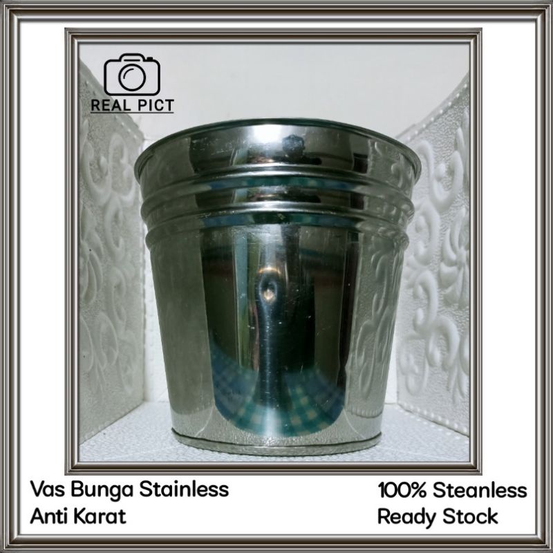 Jual Vas Bunga Stainless Kaleng ( Tinggi 12 cm ) | Shopee Indonesia