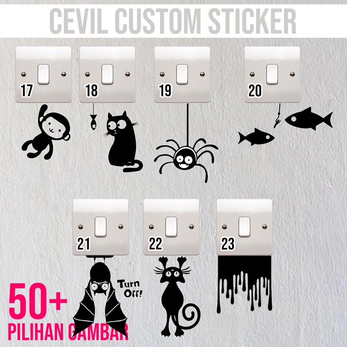 Jual Stiker saklar lampu wall sticker custom lucu 2 | Shopee Indonesia