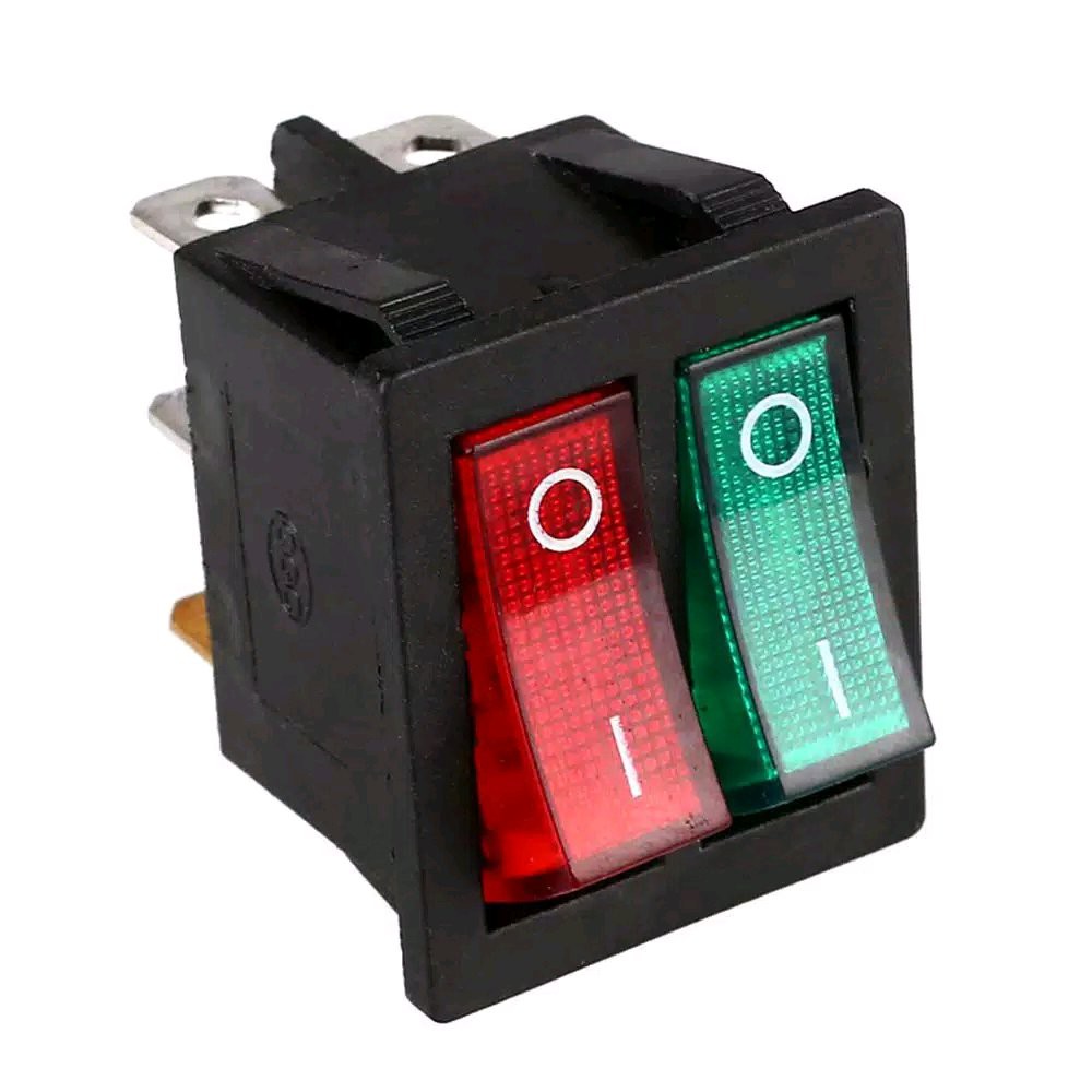 Jual Lamp Switch Saklar lampu double on off Merah Hijau 250v 15A ...