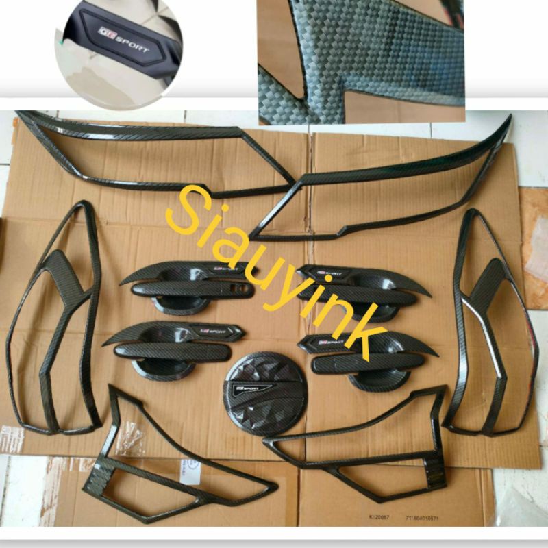 Jual Paket lengkap garnish outer handle tank cover Rush Terios 2021 ...
