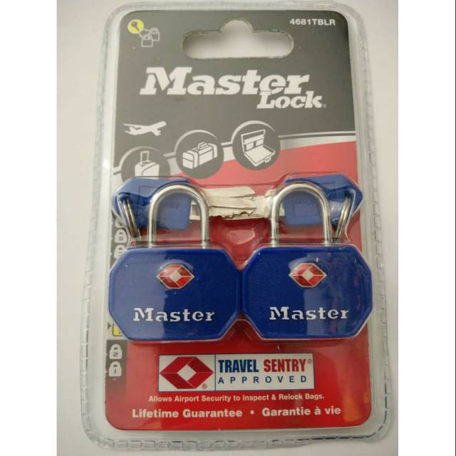 Jual Gembok Koper / Tas / Travel Masterlock TSA 4681 TBLR | Shopee ...