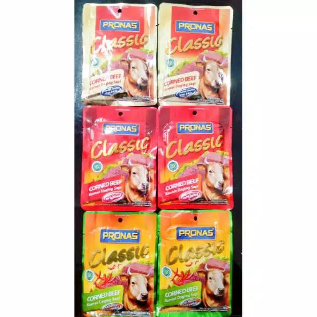 Jual PRONAS CORNED BEEF 50G sachet DENGAN VARIANT 3 RASA CHEESE, CHILI ...