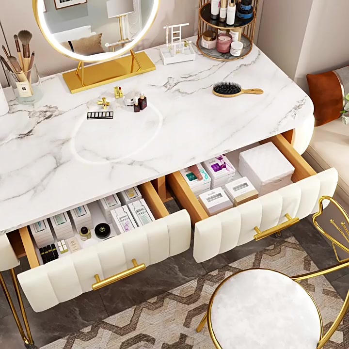 Jual Meja rias Kamar Tidur Nordic Modern Imitasi marmer Kursi Rias ...