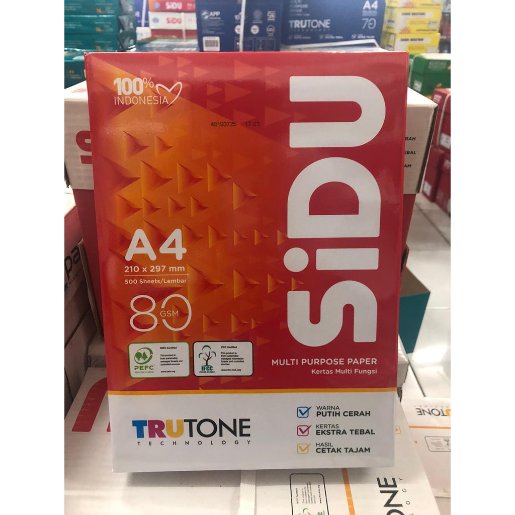 Jual KERTAS HVS / FOTOCOPY / PRINT SIDU A4 80 GSM ( 1 RIM ) | Shopee Indonesia