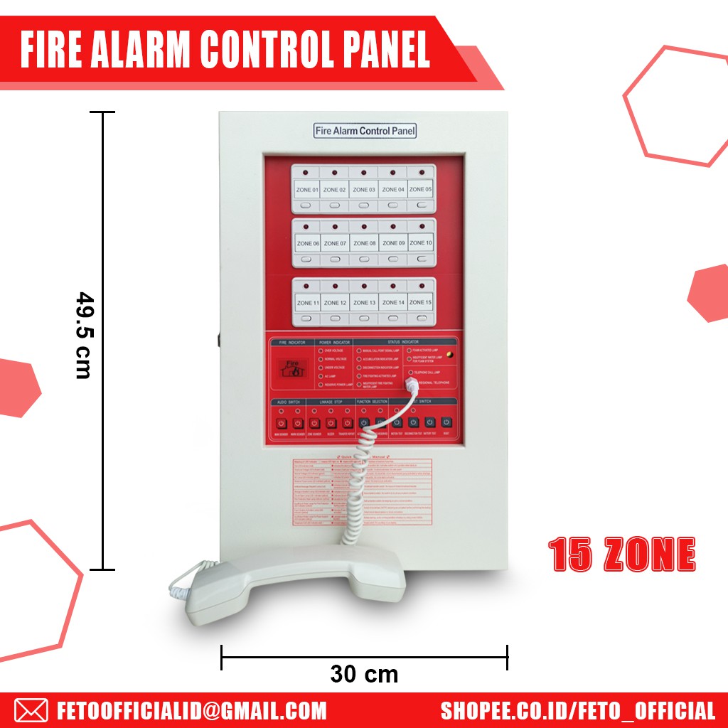 Jual Fire Alarm Control Panel 15 Zone (Kontrol Alarm Pemadam kebakaran ...