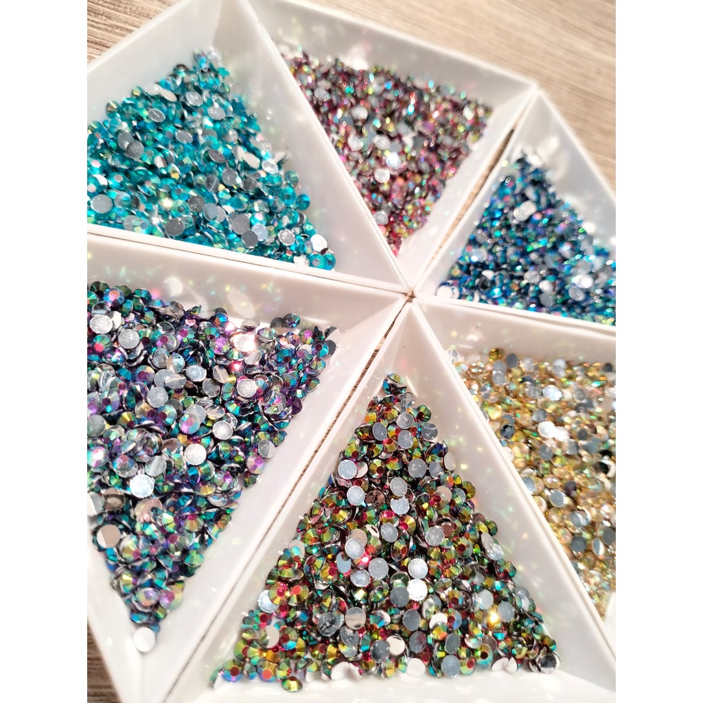 Jual 3mm - Rhinestone KLIP Gems type GLASS edisi warna warni kilau ...