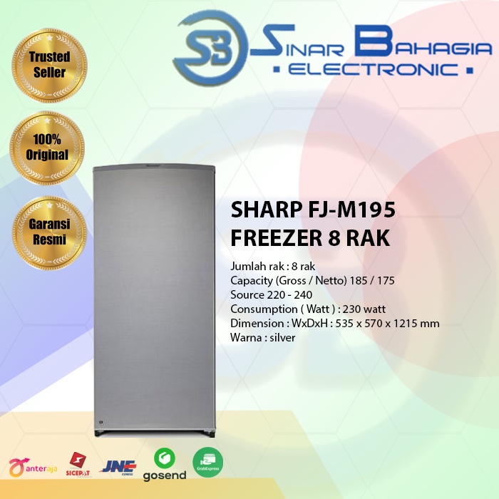 Jual SHARP FJ-M195 FREEZER 8 RAK (NEW) ( KHUSUS BANDUNG) | Shopee Indonesia