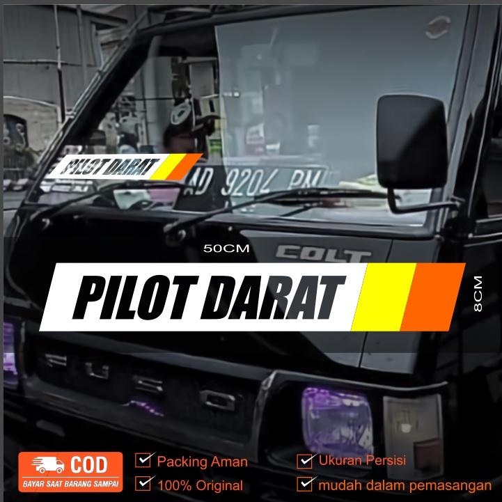 Jual Stiker mobil pilot darat cutting stiker kaca pick up stiker kaca ...