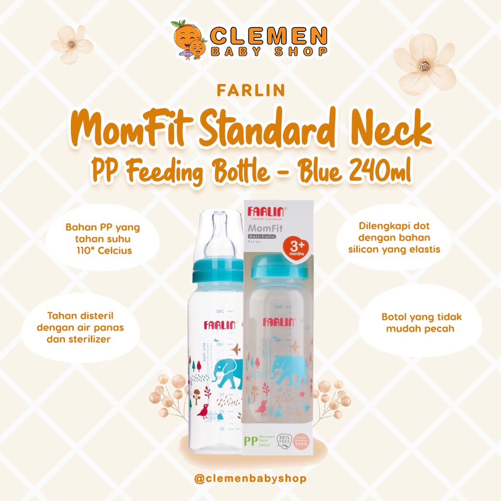 Jual Farlin MomFit PP Standard Neck Feeding Bottle 140ml 240ml | Shopee Indonesia