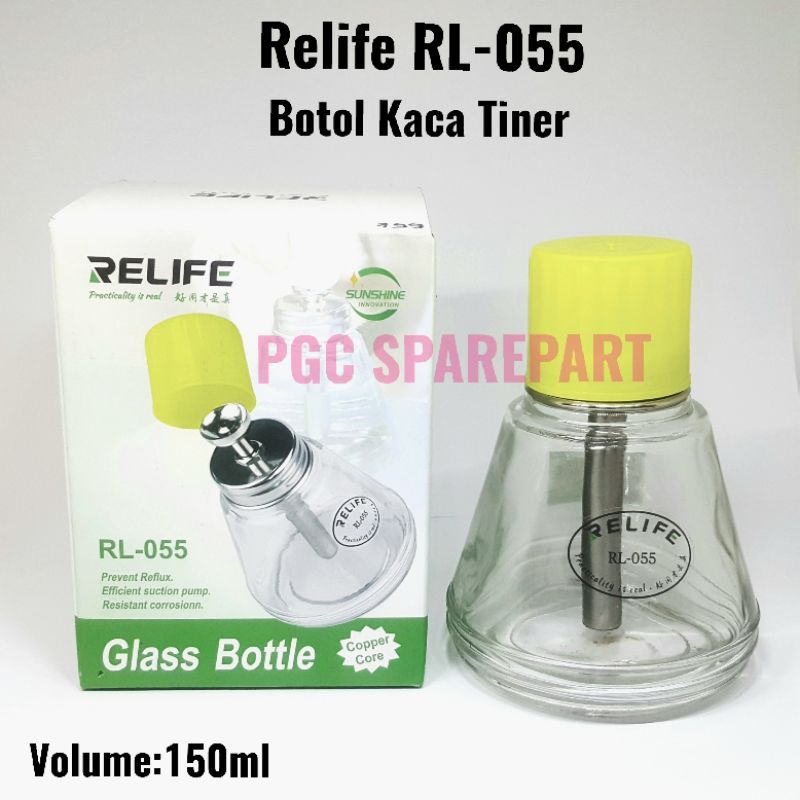 Jual Alat Servis - Relife Botol Kaca Kerucut untuk isi Thinner Alkohol Berpipa Logam Model Pompa ...