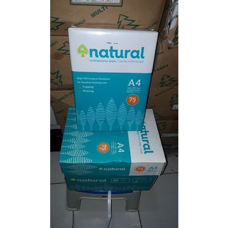 Jual kertas hvs A4 75 gram natural 1 bok isi 5 rim | Shopee Indonesia