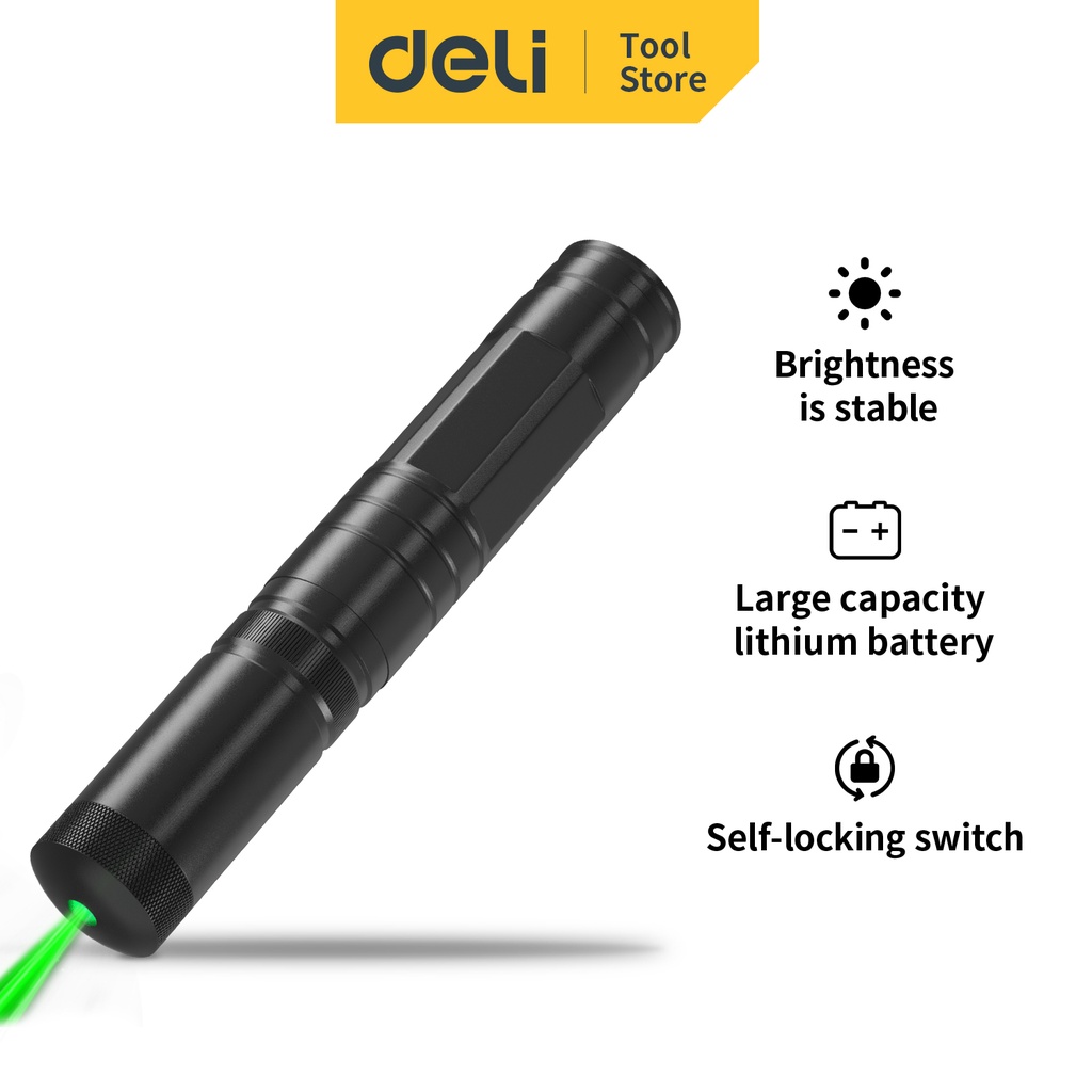 Jual Deli Laser Pen/ Senter Laser Hitam Ukuran 3B Lampu Terang DL55200X ...