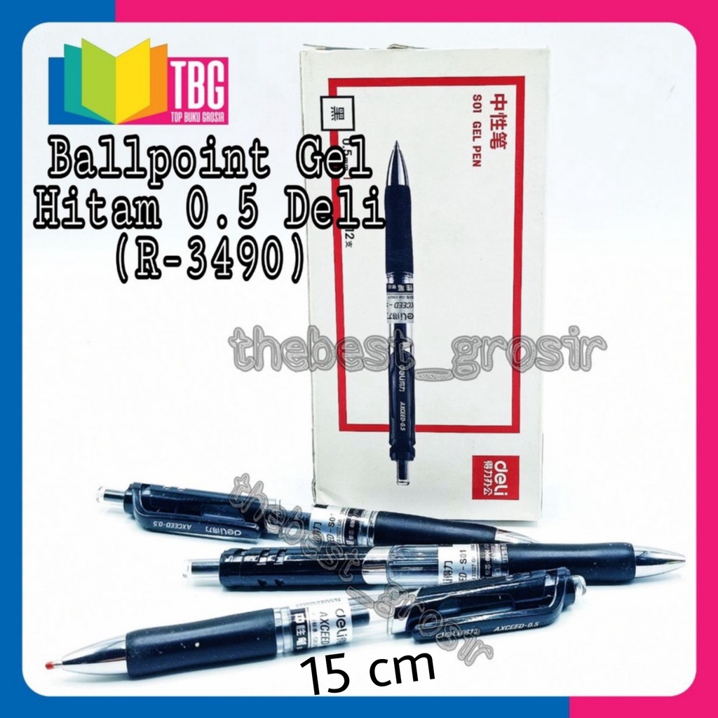 Jual 1 PCS BALLPOINT GEL S01 HITAM DELI / BOLPEN GEL / PENA (R-3490 ...