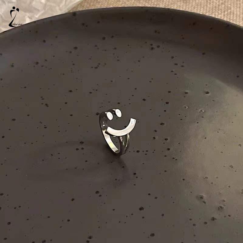 Jual Cincin Model Terbuka Adjustable Desain Smiling Face Warna Silver ...