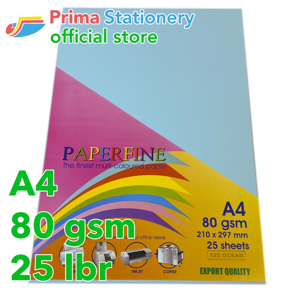 Jual Paperfine Kertas HVS Warna A4 Ocean Sinar Spectra IT 120 Isi 25 ...