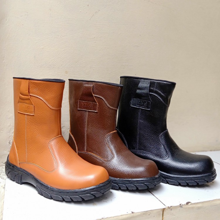 Jual Sepatu Safety Boots lodong KING WALLBETH kulit asli ujung besi ...
