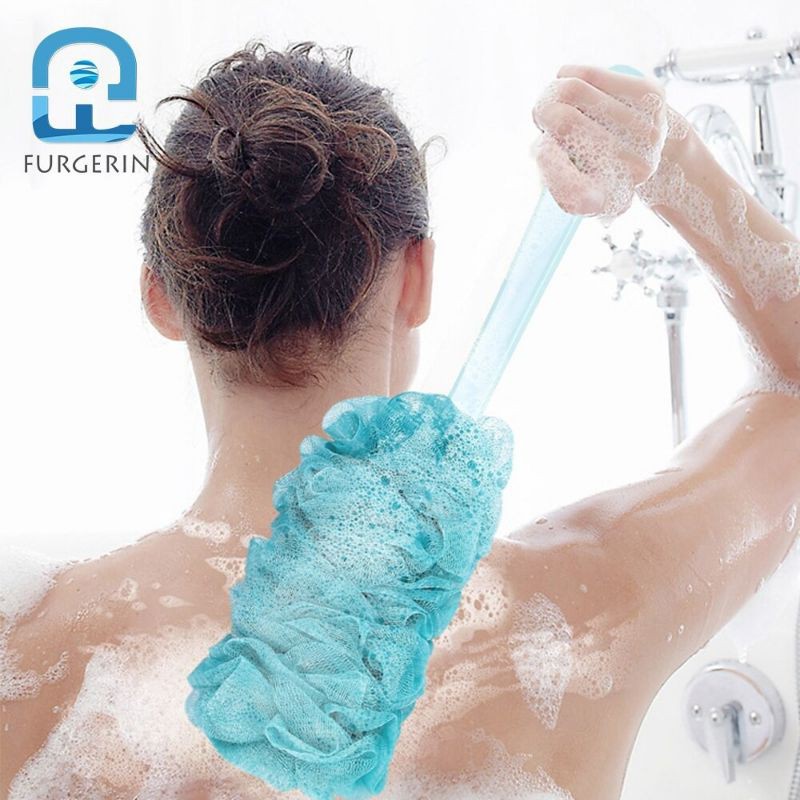 Jual spon mandi gagang panjang / bath sponge gagang panjang / shower ...