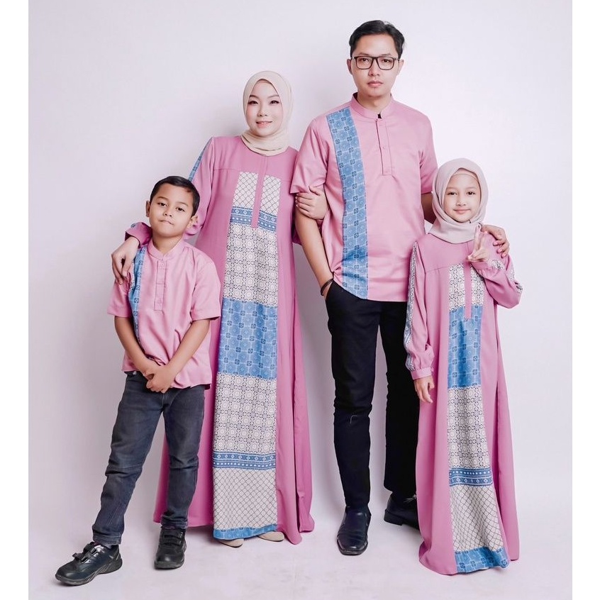 Jual ATHEERA Sarimbit Keluarga Hanifa (Pink Blue) / Baju Couple ...