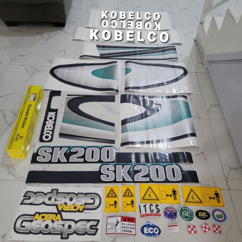 Jual Stiker Alat Berat Excavator Kobelco Sk 200-8 Sticker Kobelco SK ...