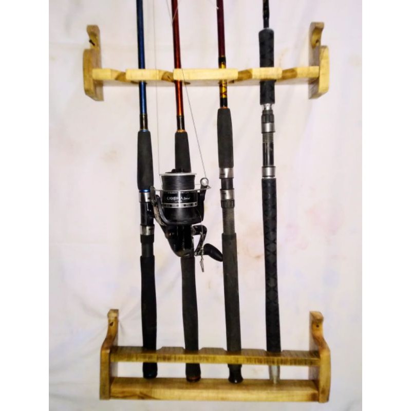 Jual Rak Joran Portable Rak Pancing Isi 4 Jati Tahan Rayap | Shopee ...