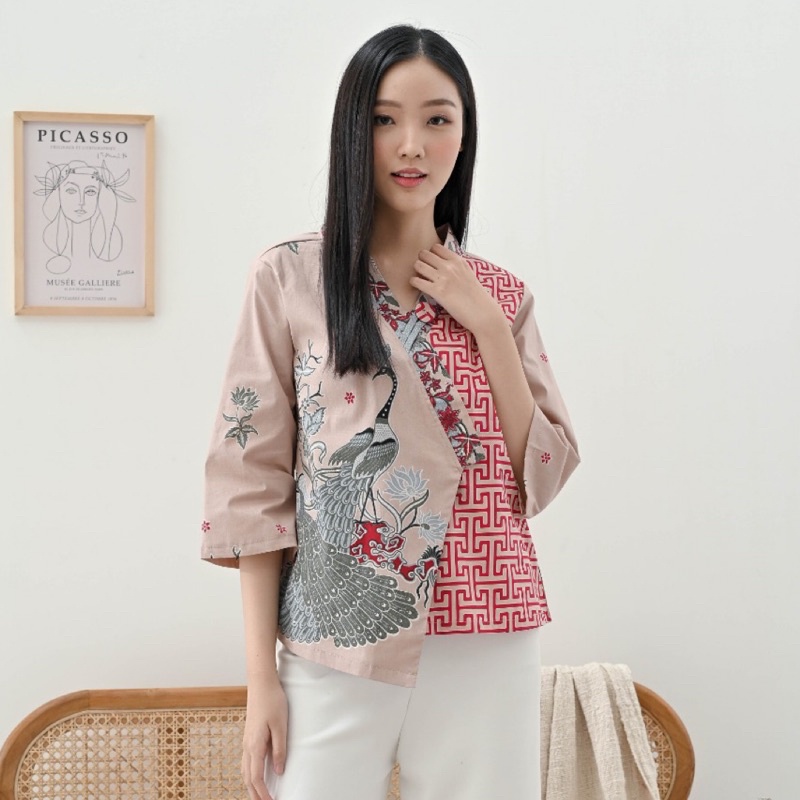 Jual Atasan Batik 262 BBB/ Batik Kimono/ Blouse Batik Wanita Modern/ Batik Couple/ Batik ...