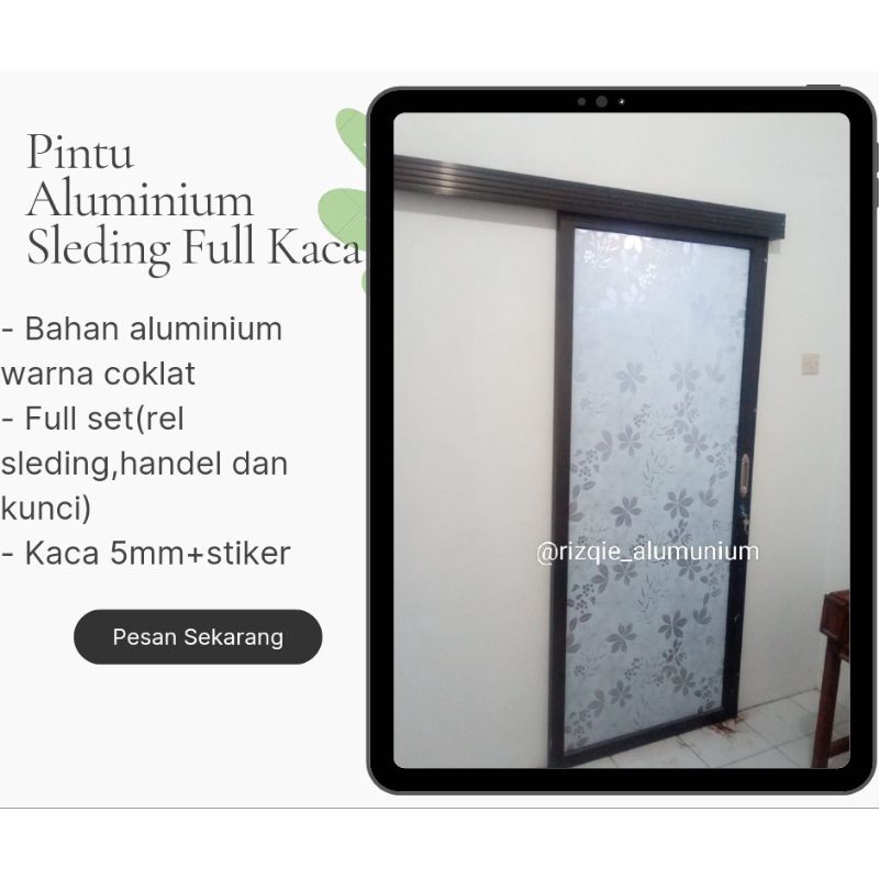 Jual Pintu Sleding Aluminium Kaca/Pintu Kamar Mandi/Pintu Geser ...