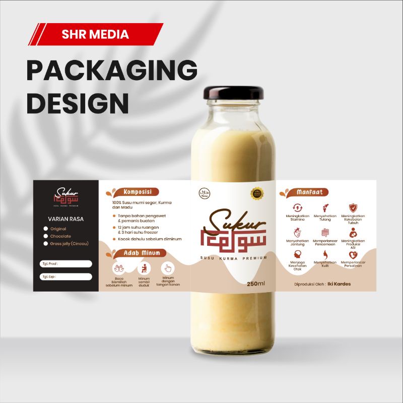 Jual Desain Label Stiker Botol Minuman Susu Madu | Shopee Indonesia