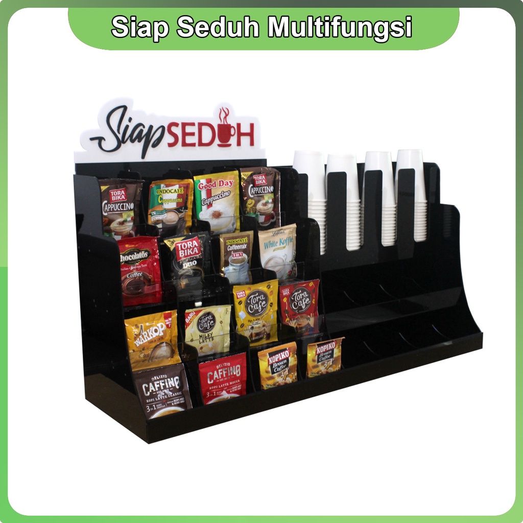 Jual Rak Kopi Display Siap Seduh & Cup Organizer Multifungsi Ukuran ...