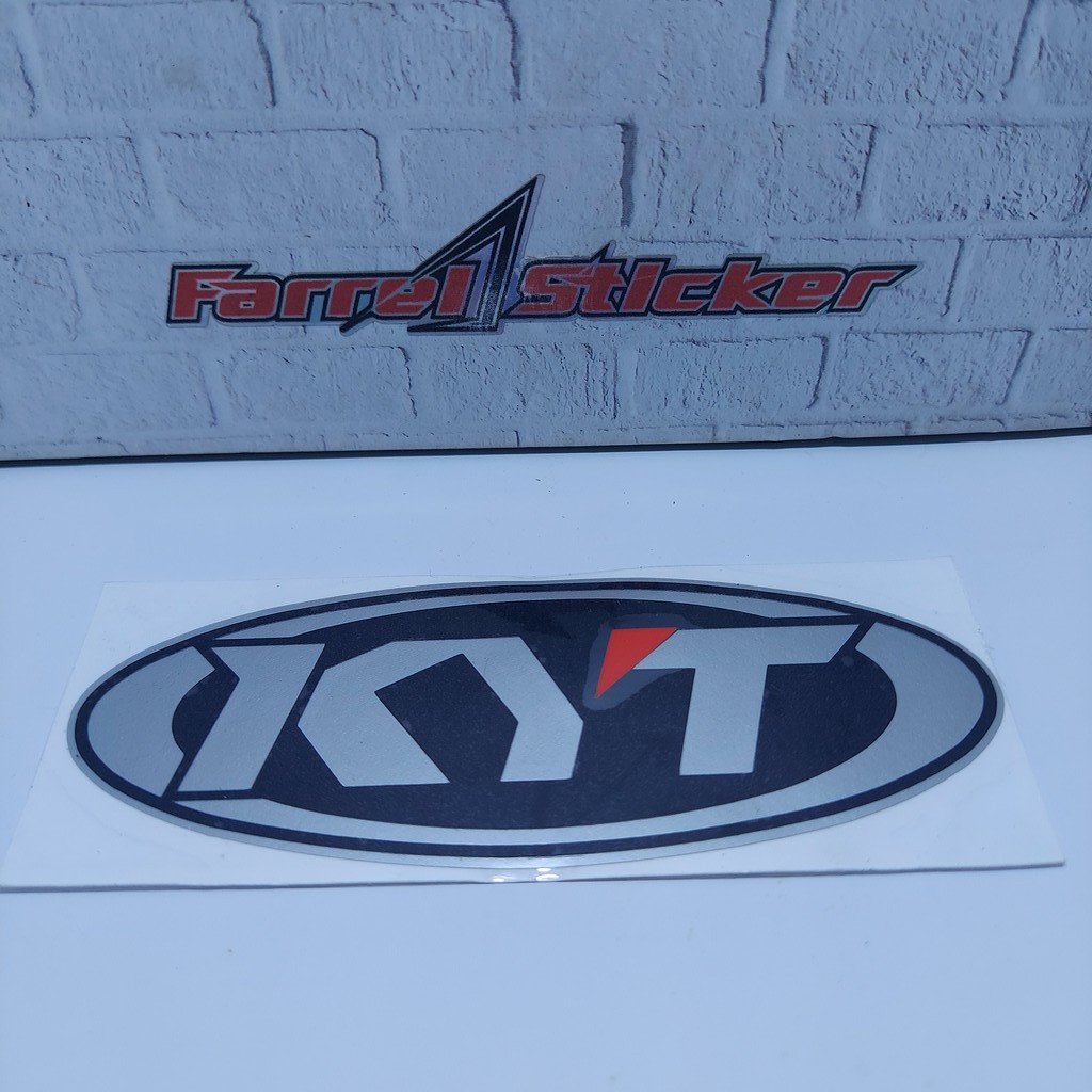 Jual stiker helm sticker kyt oval silver | Shopee Indonesia