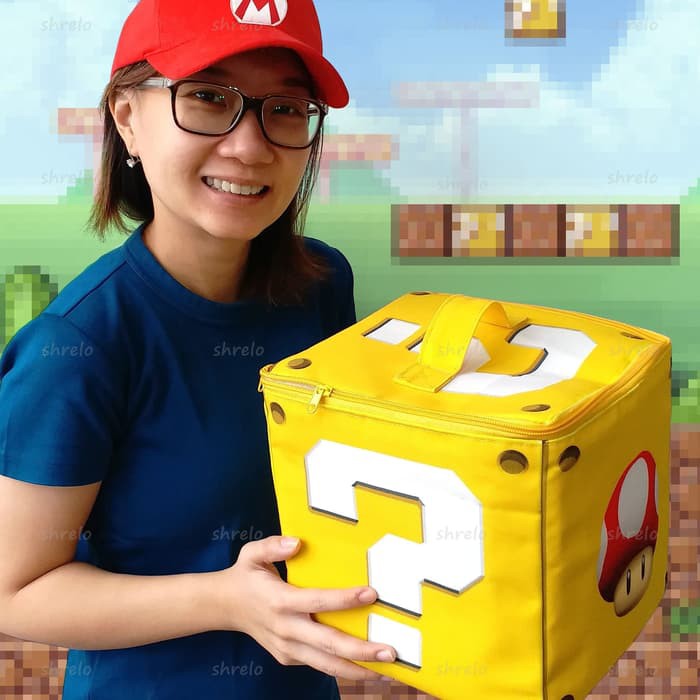 Jual Lunch Box/ Tas Bekal Model Block Mario Bros, Wajib Punya Nih Bagi ...
