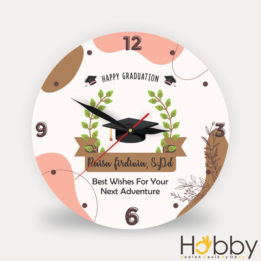Jual JAM DINDING CUSTOM UNIK NAMA TULISAN HADIAH GRADUATION KAYU ...