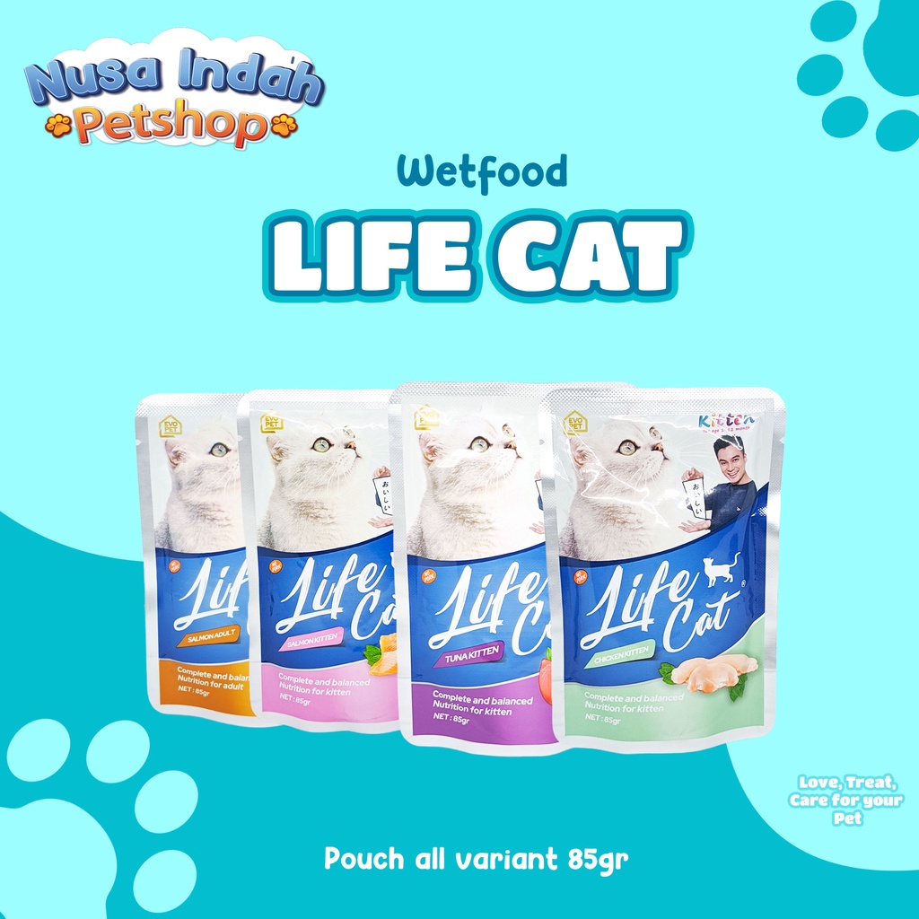Jual Makanan kucing basah Life Cat Pouch All Variant 85gr - Life Cat ...