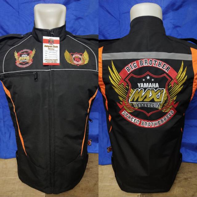 Jual Rompi biker rompi touring rompi harian maxi blackorange | Shopee ...