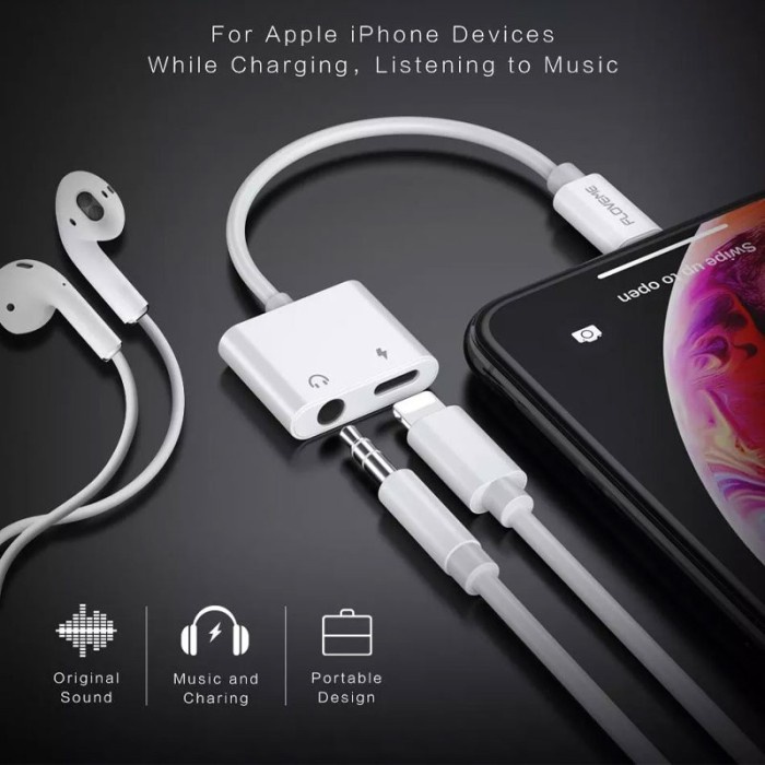 Jual Kabel Audio Adapter Splitter Converter 2in1 USB Lightning to ...
