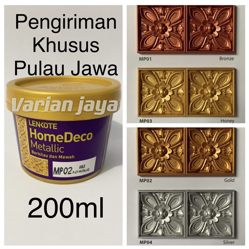 Jual Cat Tembok Emas Gold Silver Metalik Homedeco 200ml Dinding Gypsum ...