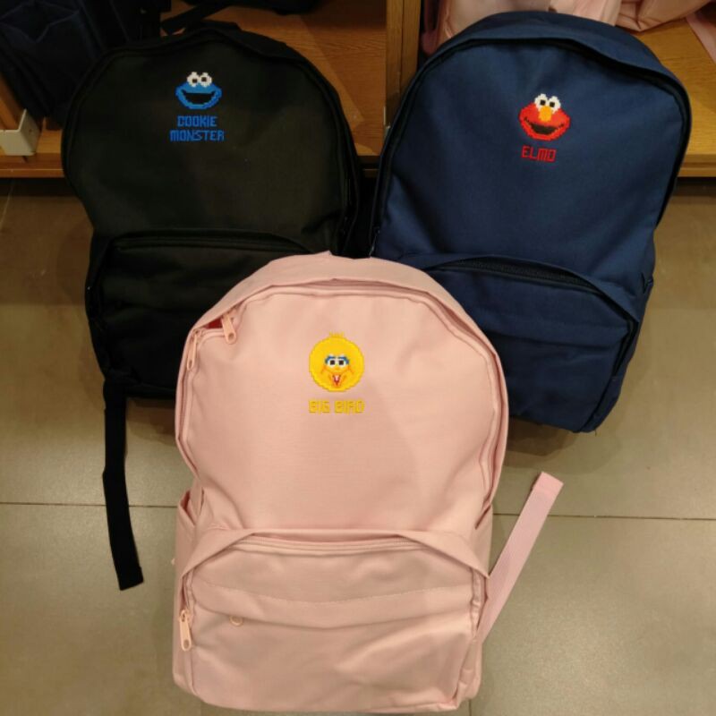 Jual MINISO SESAME STREET BACKPACK 28*11*38cm | Shopee Indonesia