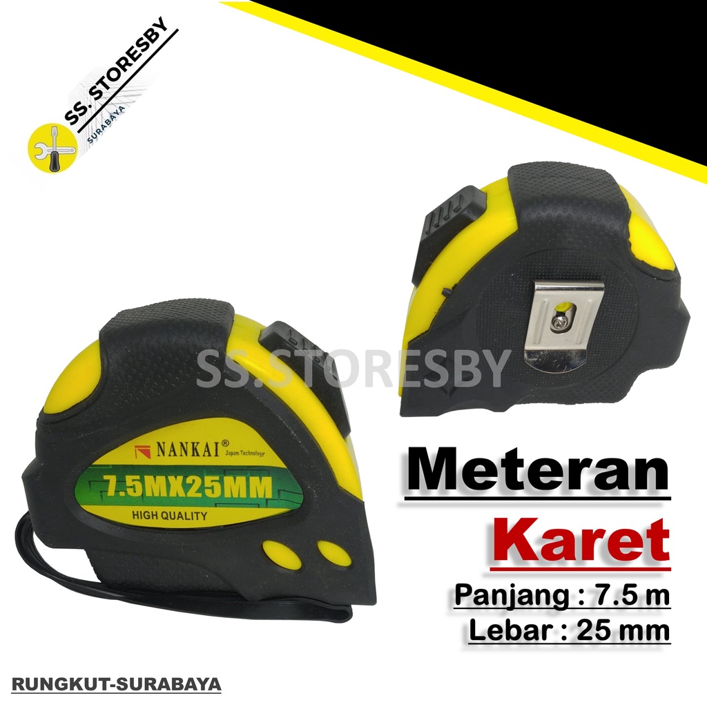 Jual METERAN KARET 7,5 M METERAN TUKANG BANGUNAN METERAN TANGAN ALAT ...