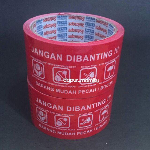 Jual DAPURMAMI ( Lakban Fragile ) Merah Putih 48mm x 50m Isolasi Solasi ...