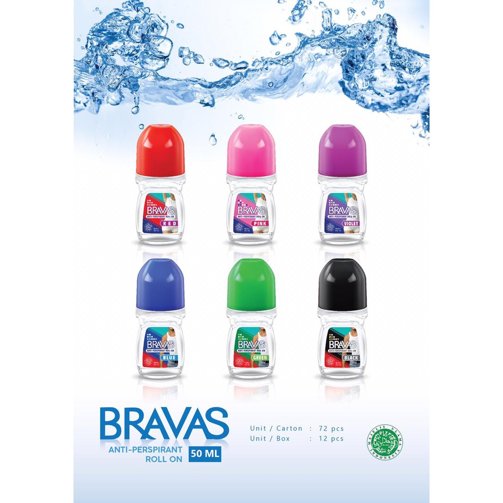 Jual BRAVAS Deodorant Roll On kaca 65ML/Pria dan Wanita | Shopee Indonesia