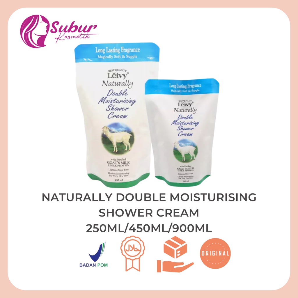 Jual Leivy Naturally Double Moisturising Shower Cream (Pouch) 250ml ...