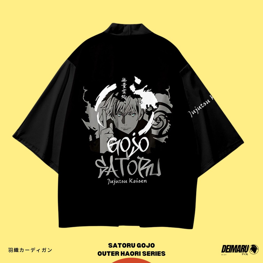 Jual Kostum Jepang Haori Satoru Gojo Haori Motif Outer Cardigan One ...