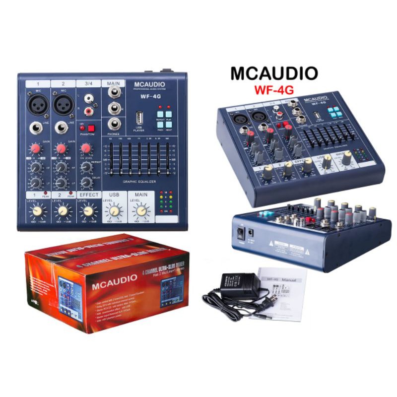 Jual Mixer Audio 4ch 4 ch 4 channel MC AUDIO WF4G WF-4G WF 4G Original ...
