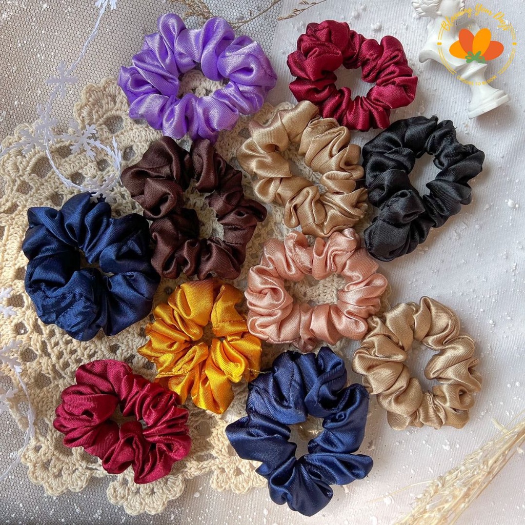 Jual Bloomingyourdays Ikat Rambut Scrunchie Satin Glossy Mini Scrunchie ...