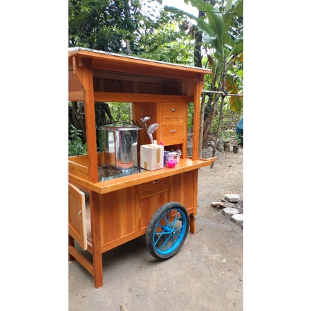 Jual gerobak kayu dorong mie | Shopee Indonesia