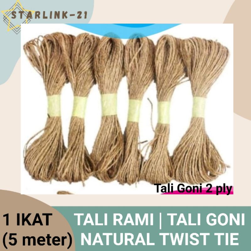 Jual [5 meter] TALI RAMI | TALI GONI 2 PLY | Natural Twist Tie | Shopee ...