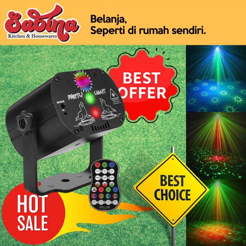 Jual Lampu Proyektor Laser LED Disco DJ Party Lights 60 Pola RGB USB ...