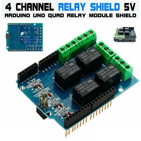 Jual Relay Shield Module 4 Channel 5V for Arduino Uno Mega Expansion ...