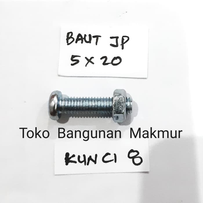 Jual Baut Putih 5x20 + Mur Baut Jp5x20 Kepala Obeng M5x20 M5 x 20 - isi 10 pcs | Shopee Indonesia