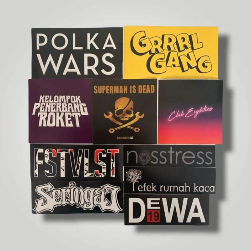 Jual Sticker Pack Indie (Grrrl Gang, KPR, Superman Is Dead, Nosstress ...