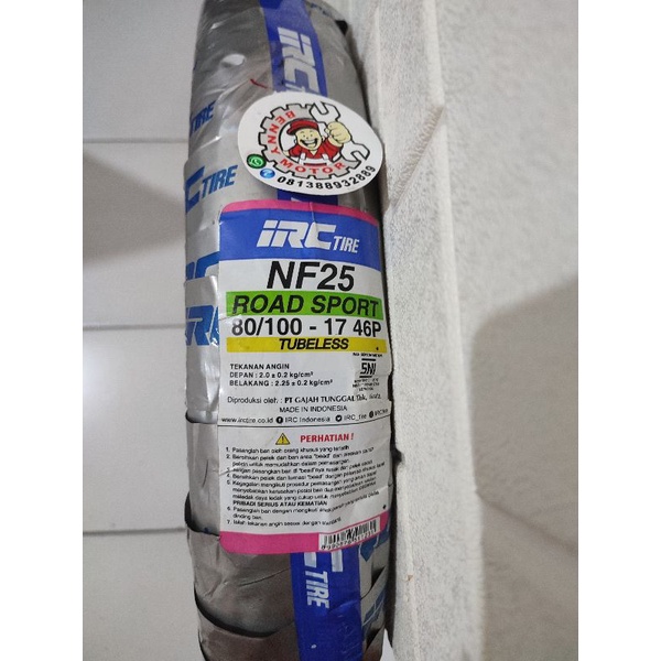Jual Ban IRC NF25 80/100-17 Tubles Verza, Mega Pro, Ninja 150, Tiger ...